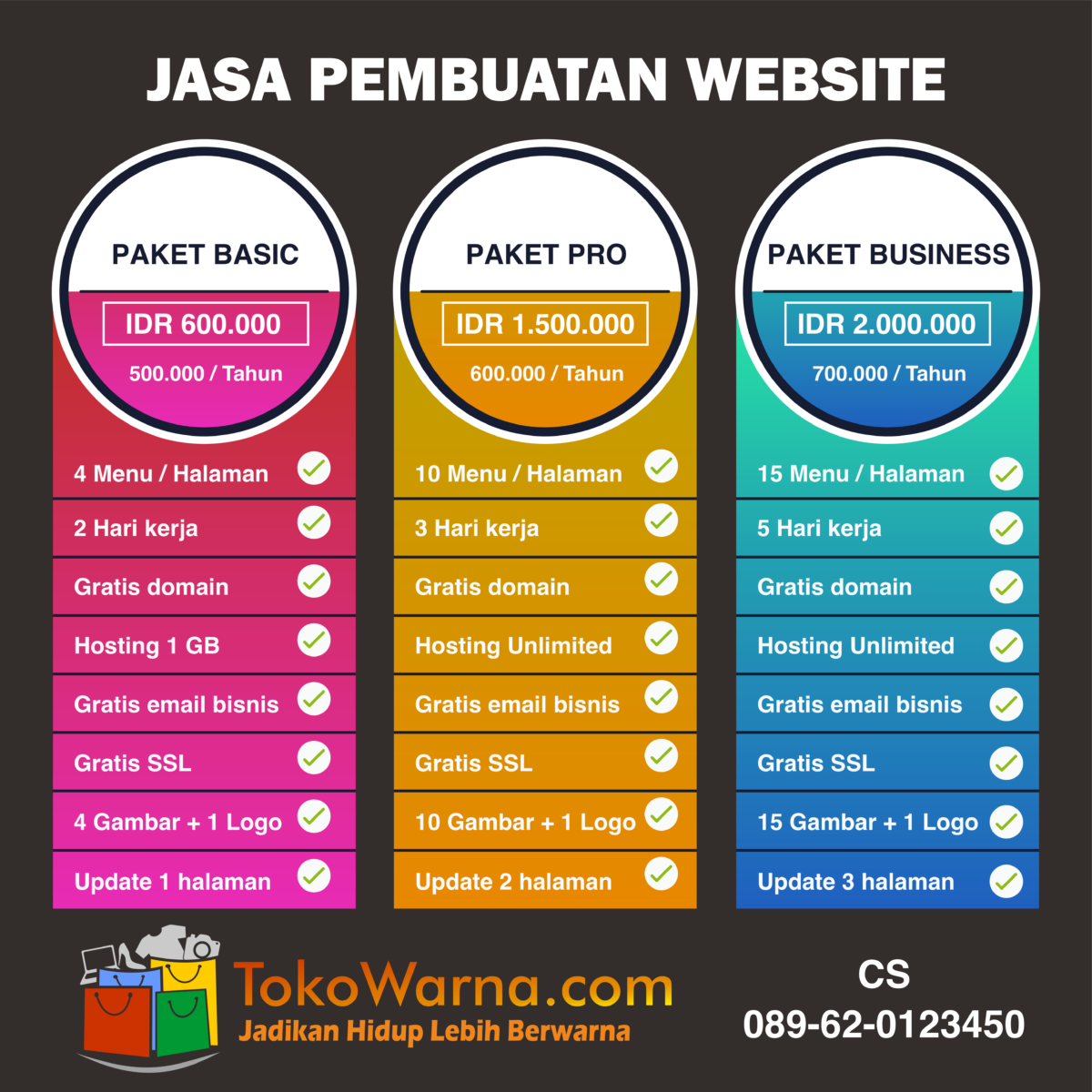 Jasa Pembuatan Website - Toko Warna